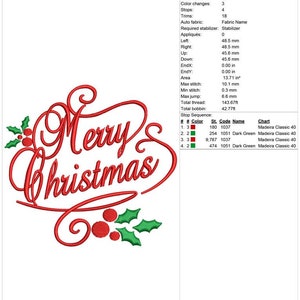 Decorative Merry Christmas Embroidery Design, 4x4 and 5x7 Hoop EMB ...