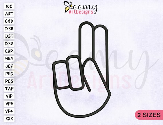 Hand Sign Language Alphabet U Embroidery Design 4x4 & 5x7 | Etsy
