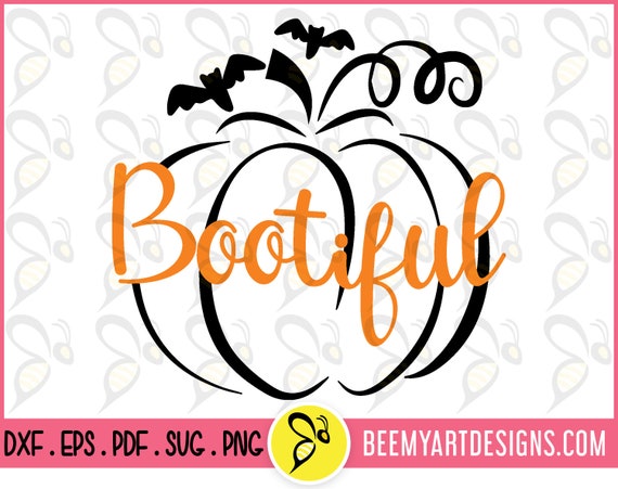 Bootiful Pumpkin With Bat SVG Cut File Halloween Cut File - Etsy