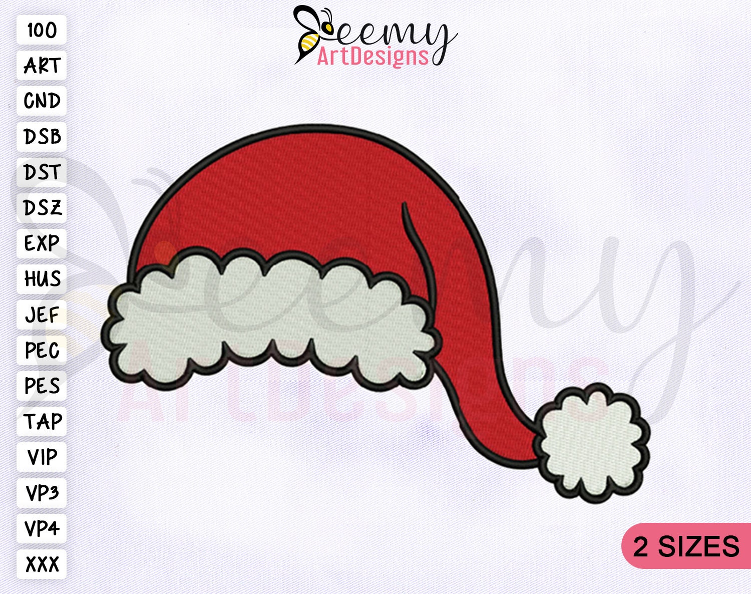 Santa Hat Monogram Embroidery Design 4x4 & 5x7 Hoop | Etsy