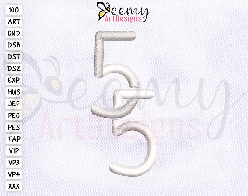 55 3D Puff Logo Embroidery Design, 2.25 Inch Tall, Puff Embroidery ...