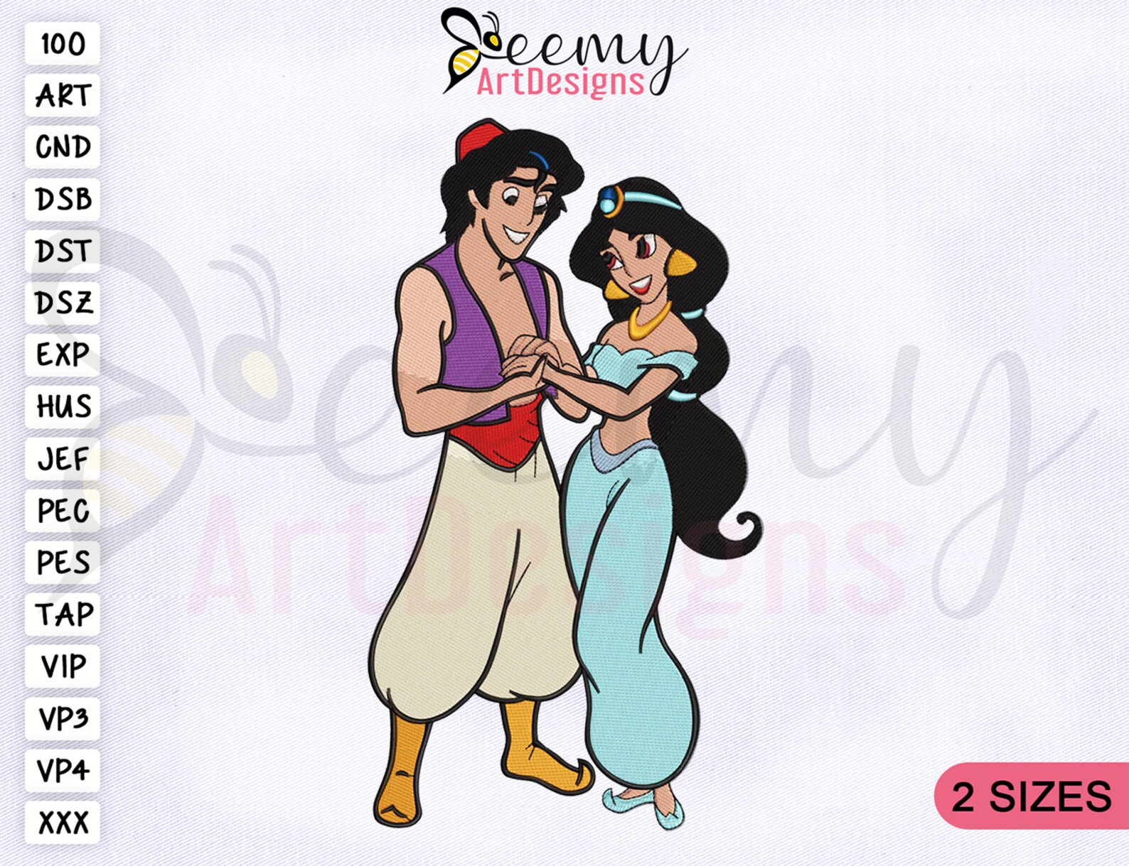Aladdin Embroidery Designs Bundle, 2 Sizes EMB Designs, Aladdin Machine ...