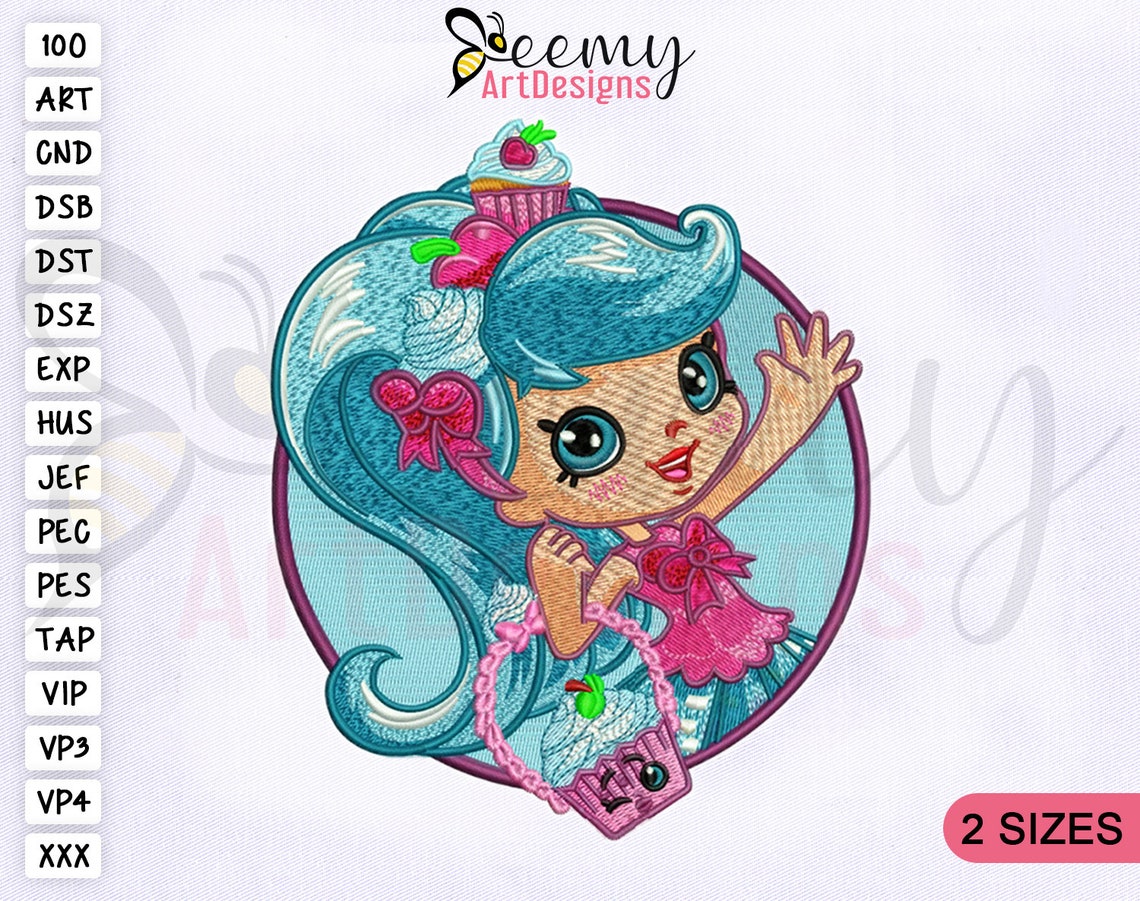 Shopkins Jessicake Machine Embroidery Design 4x4 & 5x7 Hoop - Etsy