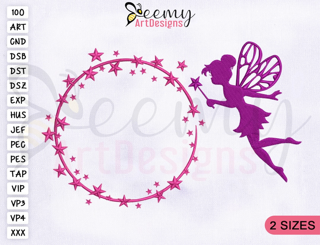 Fairy Magical Circle Embroidery Design, Fairy Embroidery Design ...