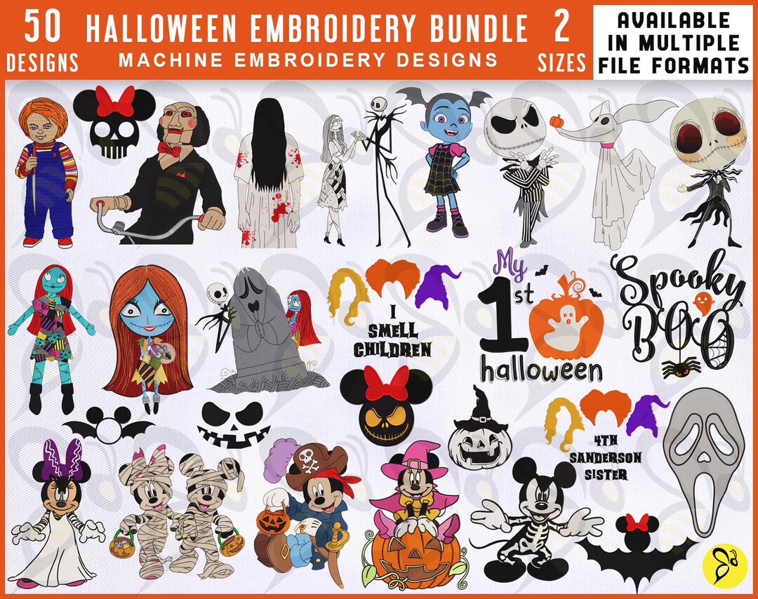 Big Halloween Embroidery Designs Bundle, 4x4 and 5x7 Hoop, Horror ...