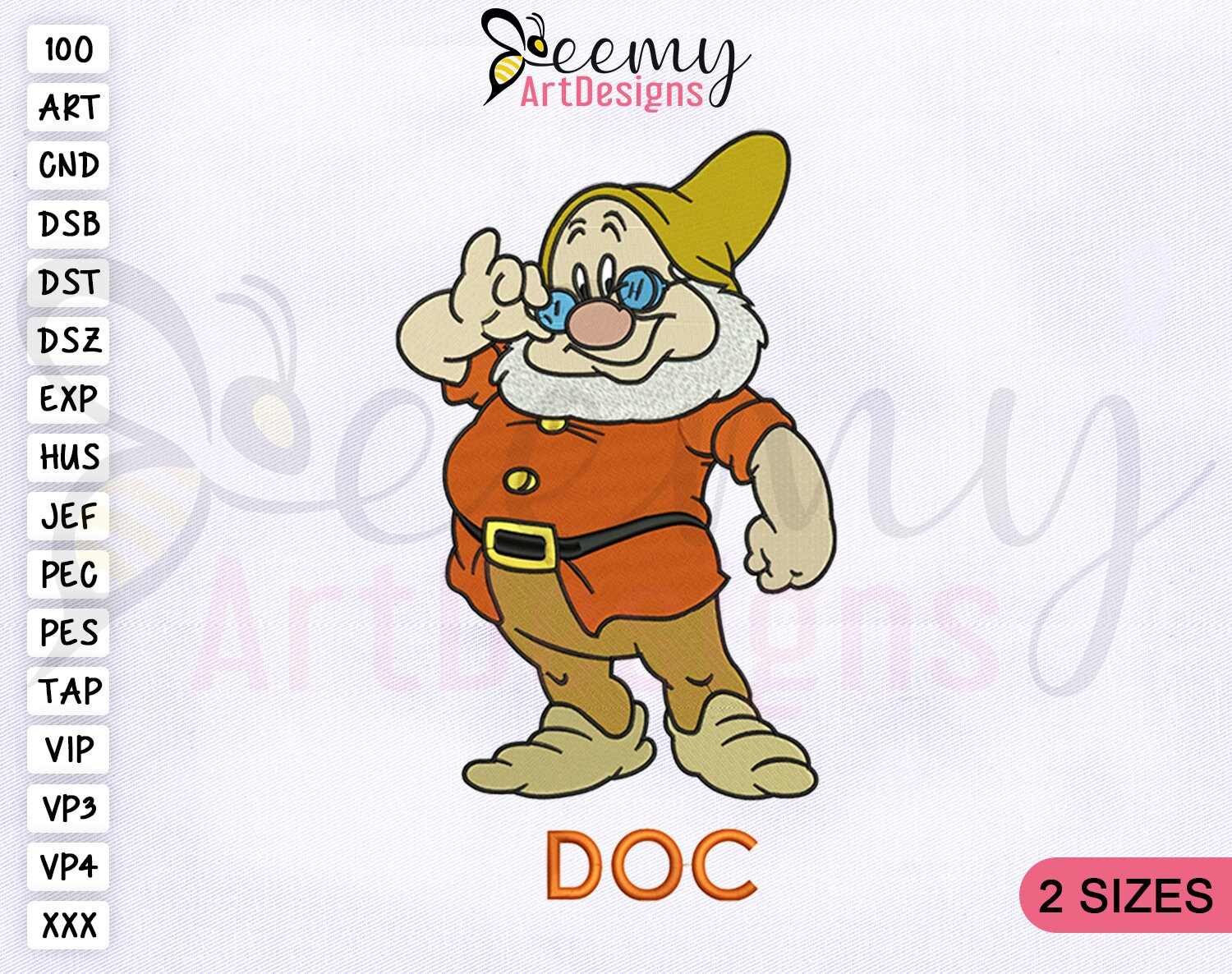 Seven Dwarf Doc Machine Embroidery Design 4x4 & 5x7 Hoop Doc - Etsy