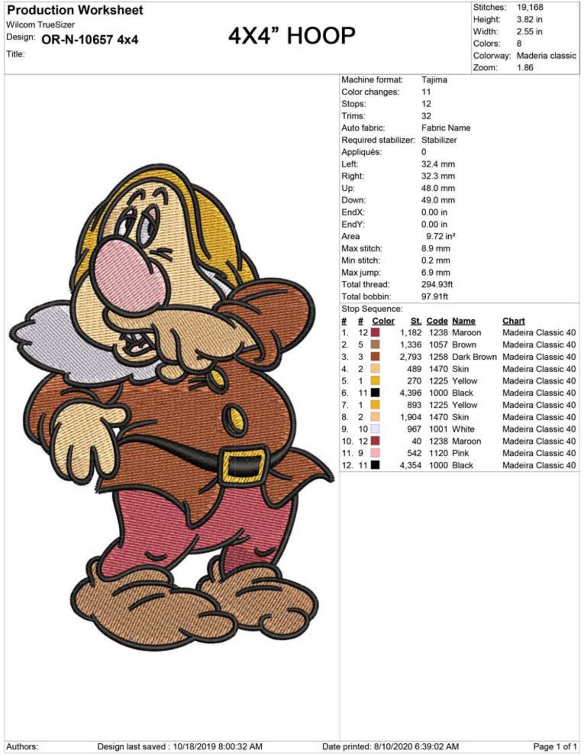 Snow White and the Seven Dwarfs Sneezy Embroidery Design 4x4 - Etsy