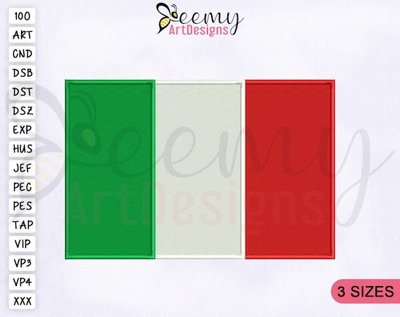 Italy Flag Machine Embroidery Design 2.5x2.5 Hoop 4x4 Hoop - Etsy