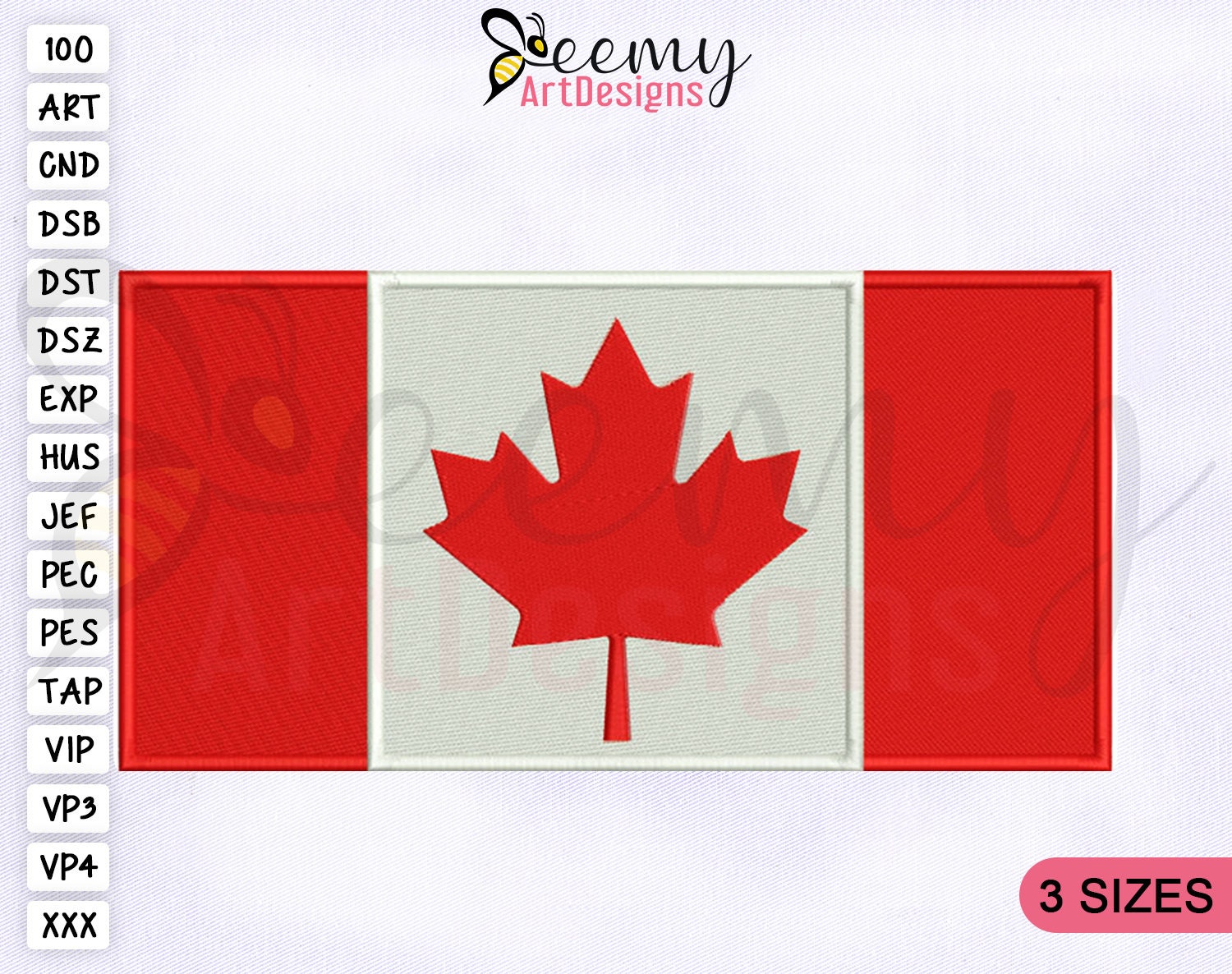 Canada Flag Machine Embroidery Design 2.5x2.5 4x4 and 5x7 - Etsy