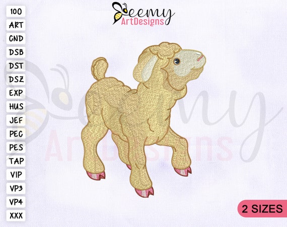 Baby Lamb Machine Embroidery Design 4x4 and 5x7 Hoop Lamb | Etsy