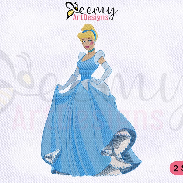 Cinderella Holding Dress Embroidery - Etsy