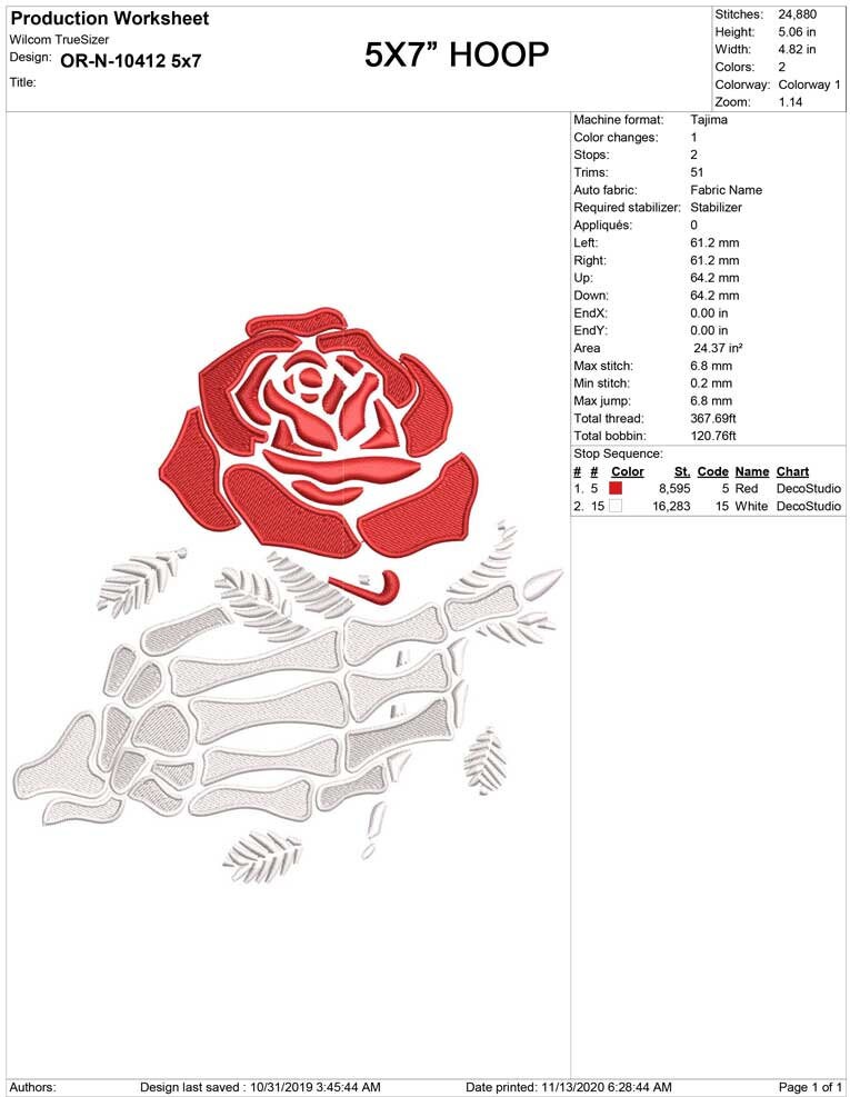 Rose in Skeleton Hand Machine Embroidery Design 4x4 Hoop - Etsy