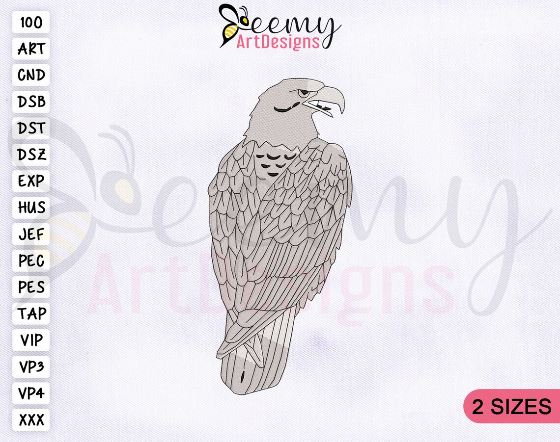Peregrine Falcon Machine Embroidery Design 4x4 and 5x7 Hoop - Etsy