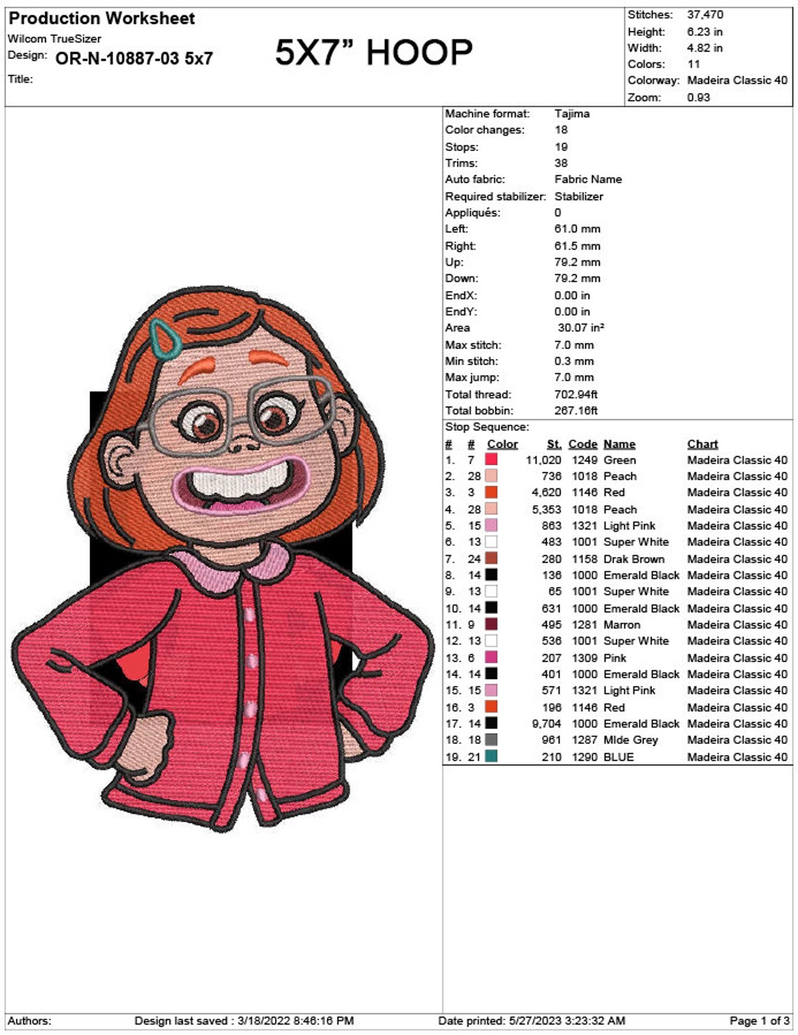Turning Red Mei Lee Machine Embroidery Design, Turning Red Embroidery ...