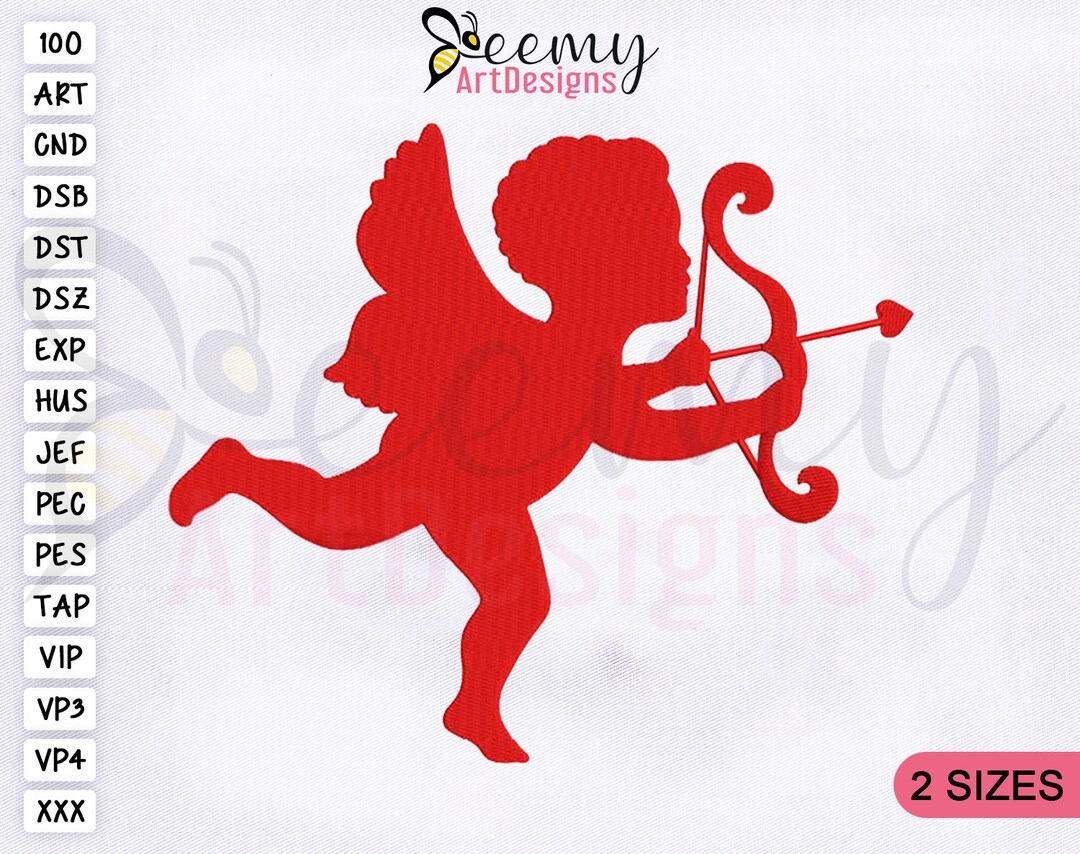 Valentine's Day Cupid Embroidery Design, 4x4 and 5x7 Hoop, Cupid ...