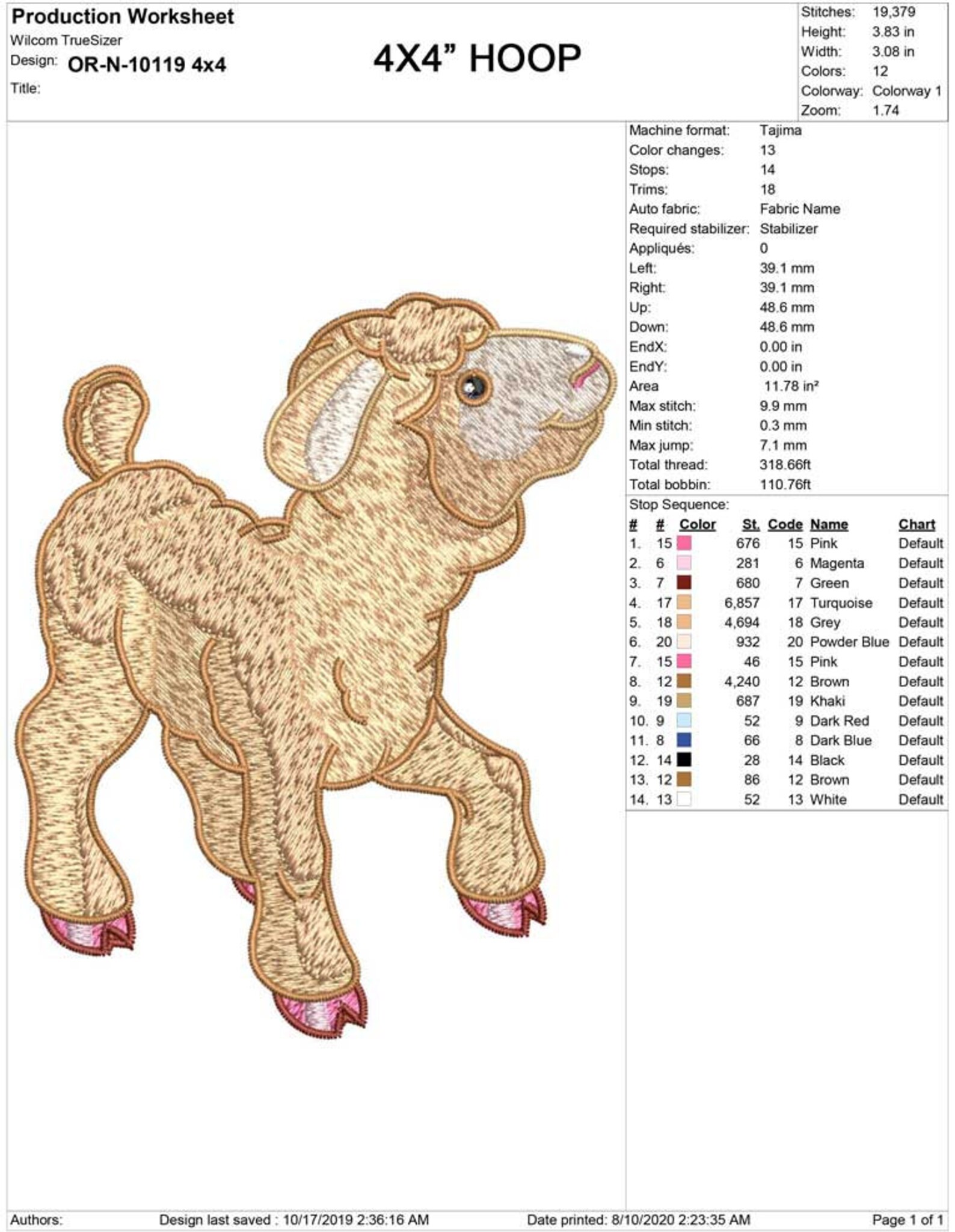 Baby Lamb Machine Embroidery Design, 4x4 and 5x7 Hoop, Lamb Embroidery ...