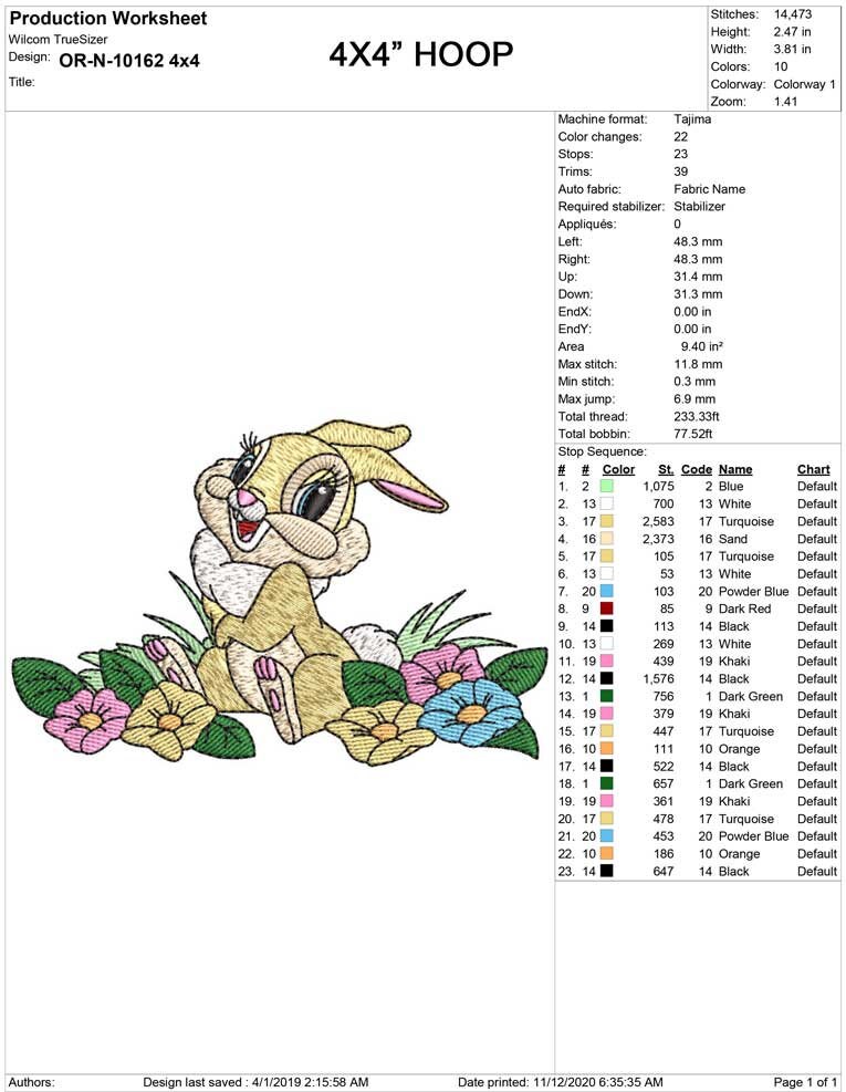 Bambi Miss Bunny Embroidery Design, 4x4 & 5x7 Hoop, Bambi Embroidery ...