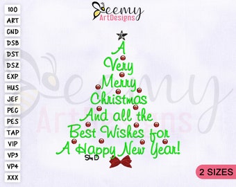 Decorative Christmas Tree Embroidery Design 4x4 and 5x7 Hoop | Etsy