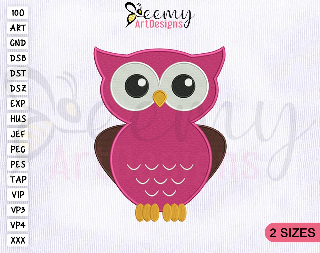 Cute Buhos Giggle Owl Embroidery Design, 4x4 and 5x7 Hoop, Owl Machine ...