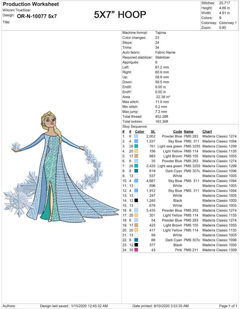 Frozen Princess Elsa Embroidery Design, 4x4 and 5x7 Hoop Design ...