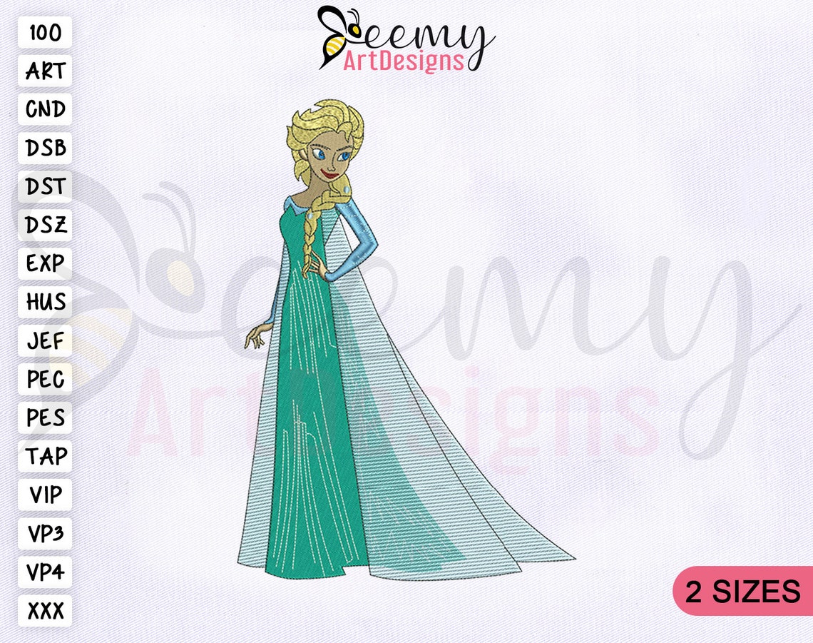 Frozen Princess Elsa Embroidery Design, 4x4 & 5x7 Hoop, Beautiful ...