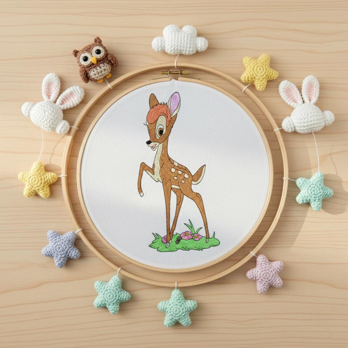 Playful Bambi Machine Embroidery Design, 4x4 and 5x7 Hoop, Bambi ...