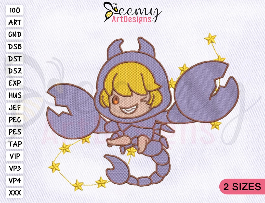 Zodiac Baby Scorpio Machine Embroidery Design, Chinese Zodiac ...
