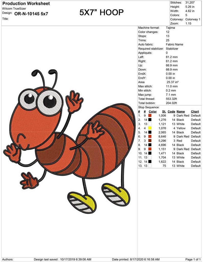 Red Fire Ant Machine Embroidery Design 4x4 and 5x7 Hoop | Etsy