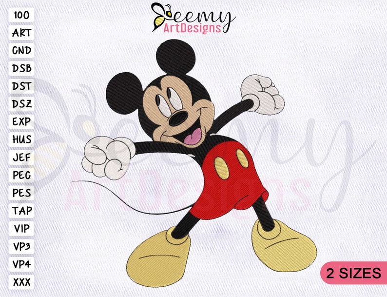 Mickey Stretching Embroidery Design, Mickey Mouse Embroidery Design ...