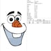 Laughing Olaf Face Embroidery Design, Frozen Olaf Face Embroidery ...