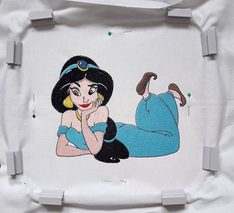 Aladdin Princess Jasmine Embroidery Design, 4x4 and 5x7 Hoop, Princess ...