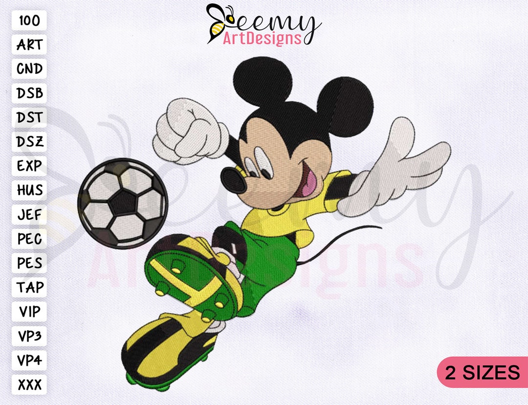 Mickey Playing Soccer Embroidery Design, Mickey Mouse Embroidery Design ...