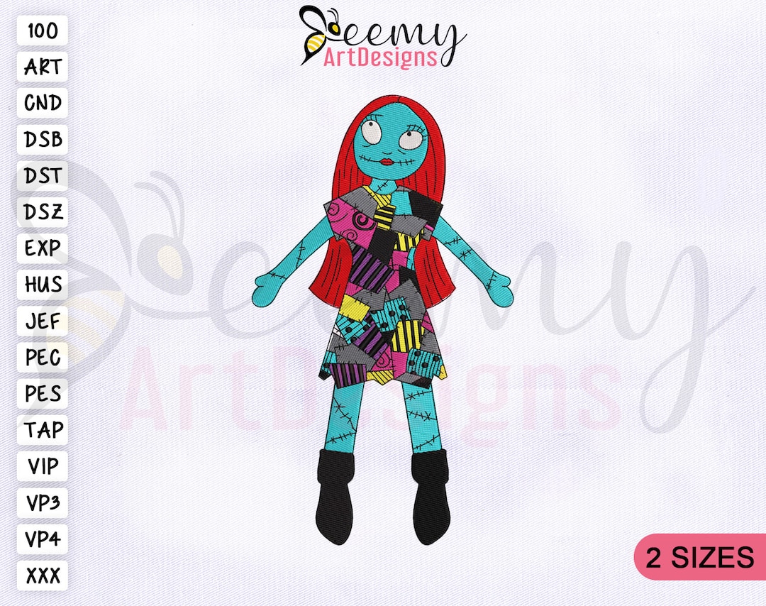 TNBC Sally Doll Machine Embroidery Design, 4x4 and 5x7 Hoop, Sally ...