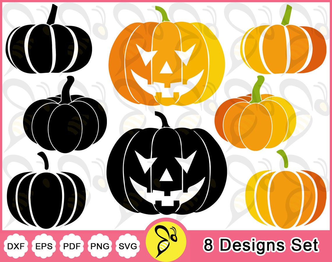 Halloween Pumpkins Svg Bundle Eps Png Dxf Pdf Printable - Etsy