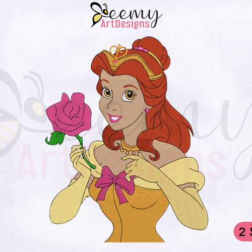 Princess Belle Machine Embroidery Design Princess Belle - Etsy