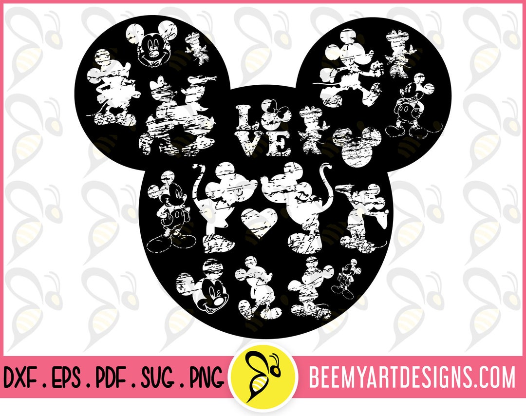 Mickey Mouse Face SVG Vector Art File, Mickey Mouse Cut File ...