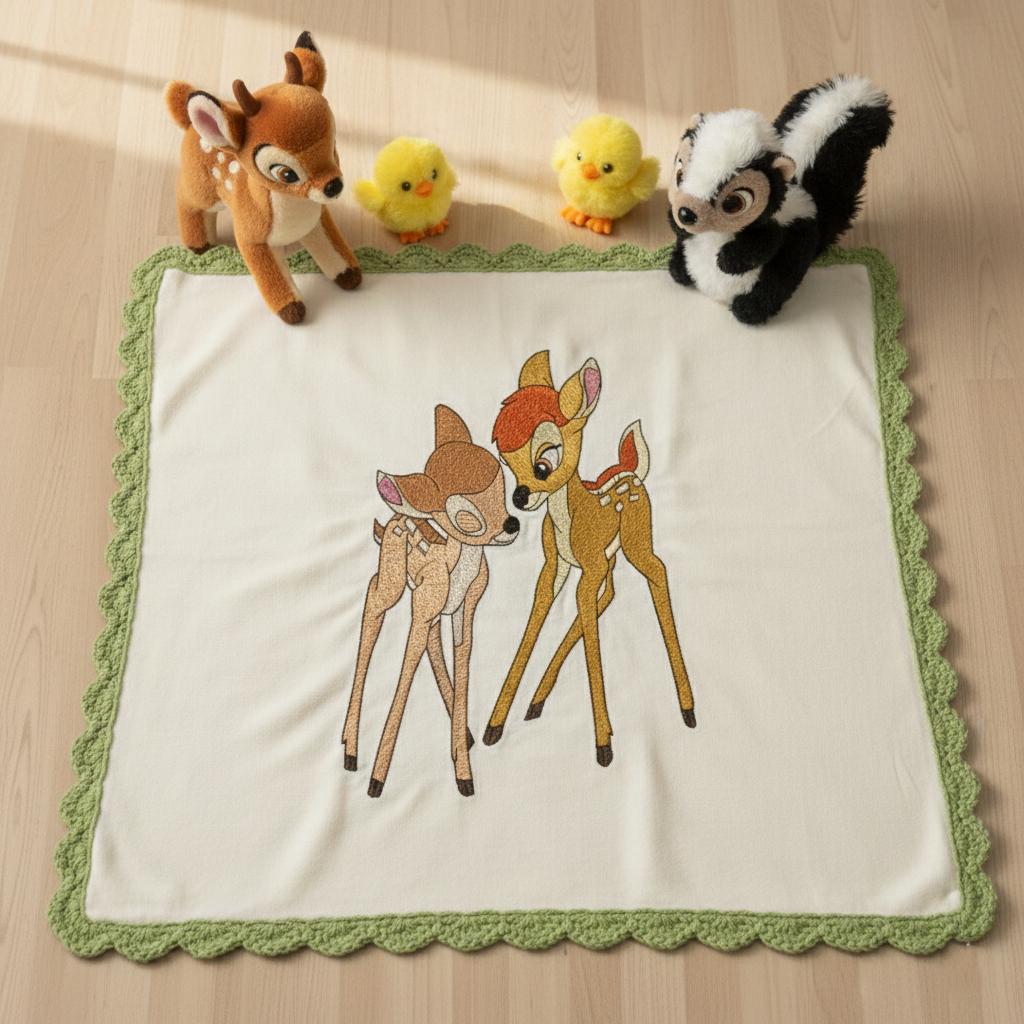 Cute Faline Love Bambi Embroidery Design, 4x4 and 5x7 Hoop EMB, Bambi ...
