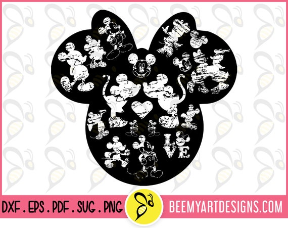 Silhouette Minnie Mouse Face SVG Vector Art File Minnie Mouse | Etsy