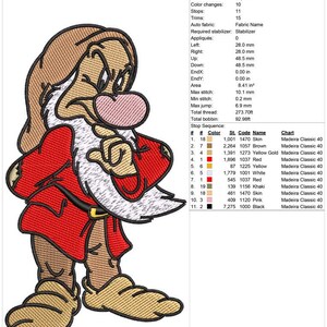 Seven Dwarf Grumpy Machine Embroidery Design | 4x4 & 5x7 Hoop | Grumpy ...