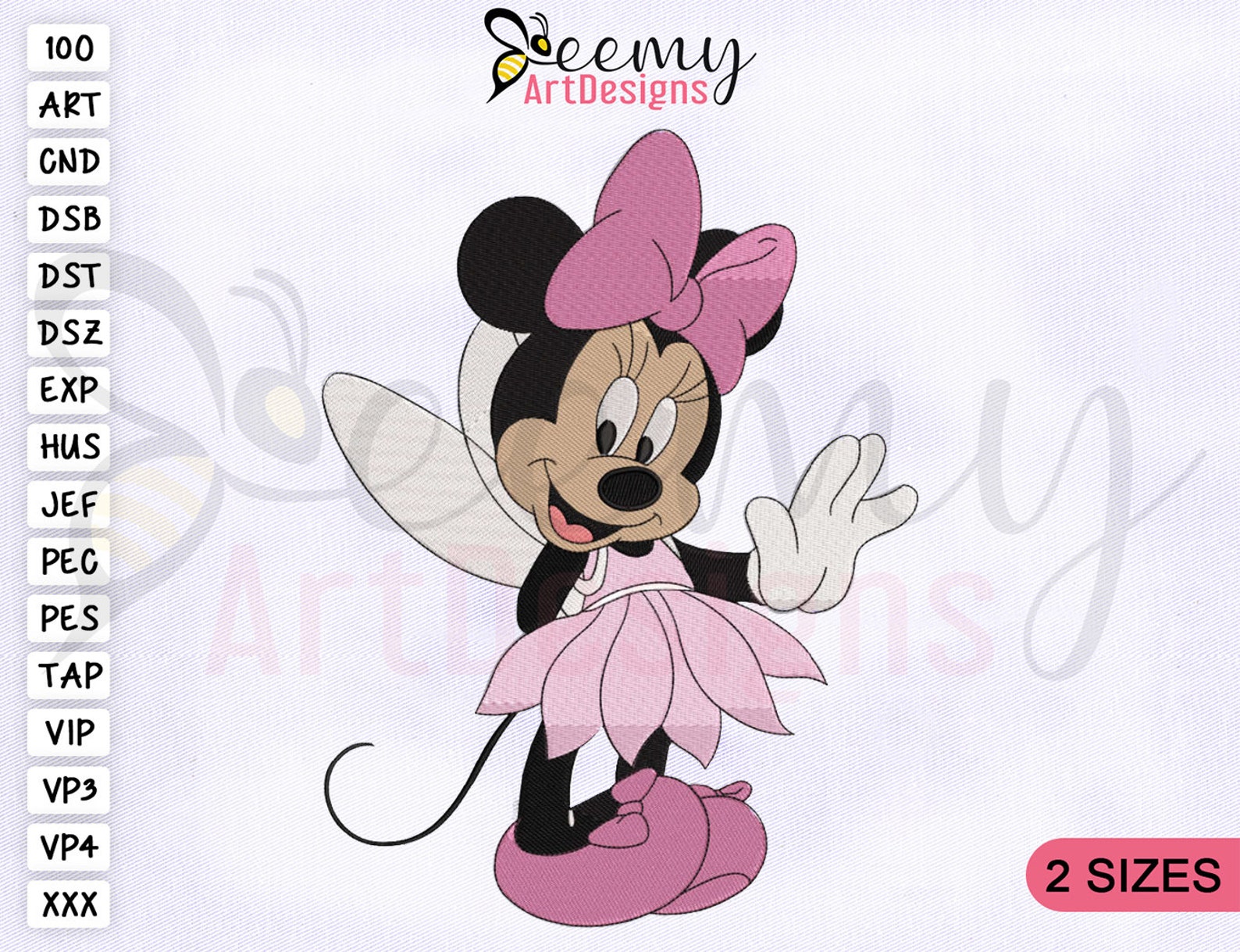 Minnie Mouse Fairy Machine Embroidery Design, Minnie Fairy Embroidery ...