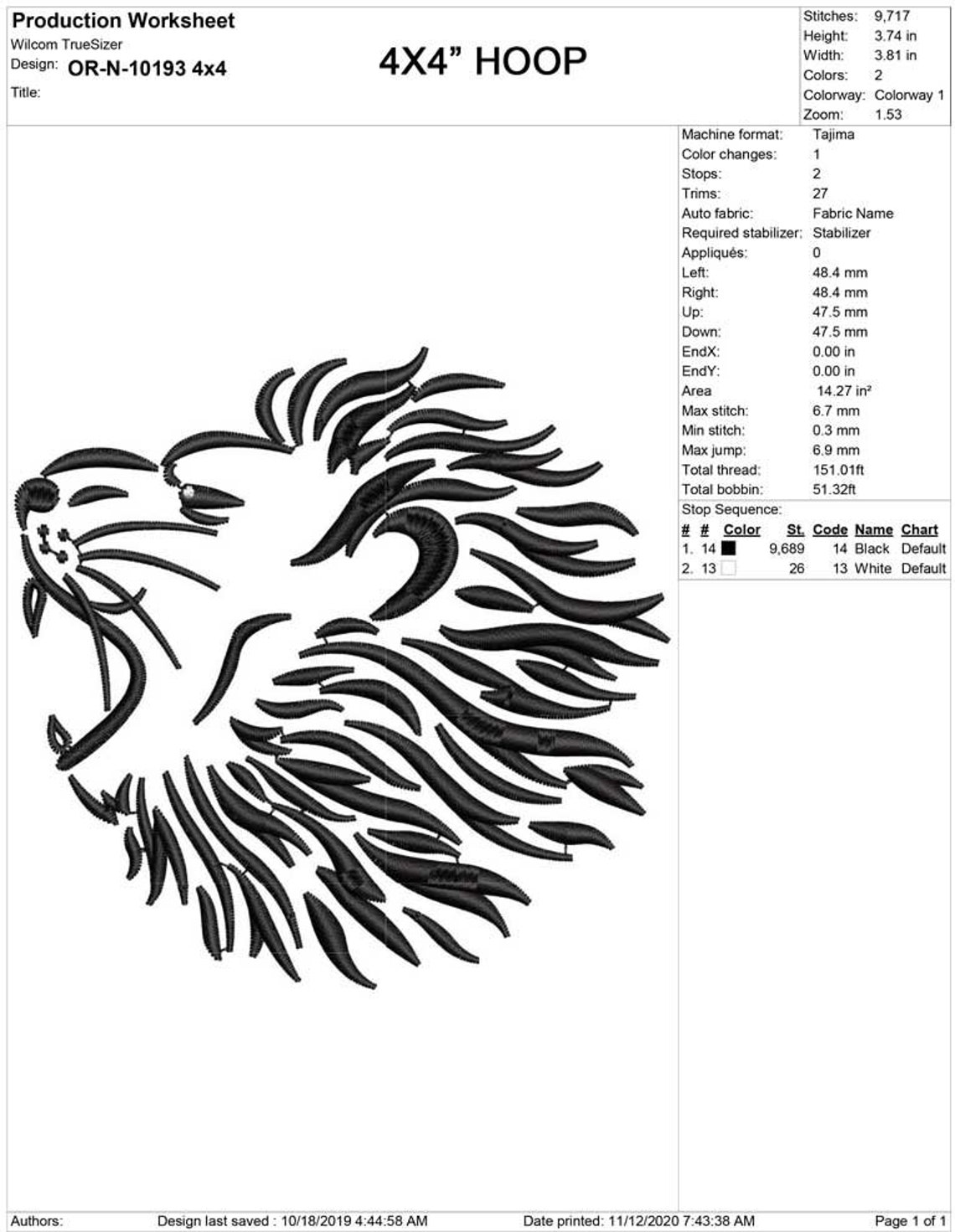 Roaring Lion Head Machine Embroidery Design 4x4 and 5x7 Hoop - Etsy