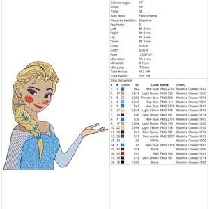 Beauty Princess Elsa Machine Embroidery Design, 4x4 and 5x7 Hoop ...
