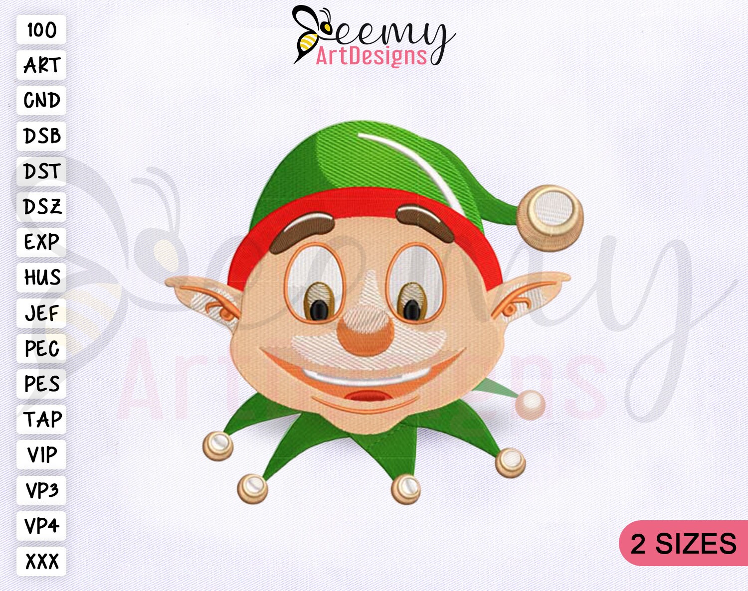 Christmas Elf Face Machine Embroidery Design 4x4 & 5x7 Hoop - Etsy