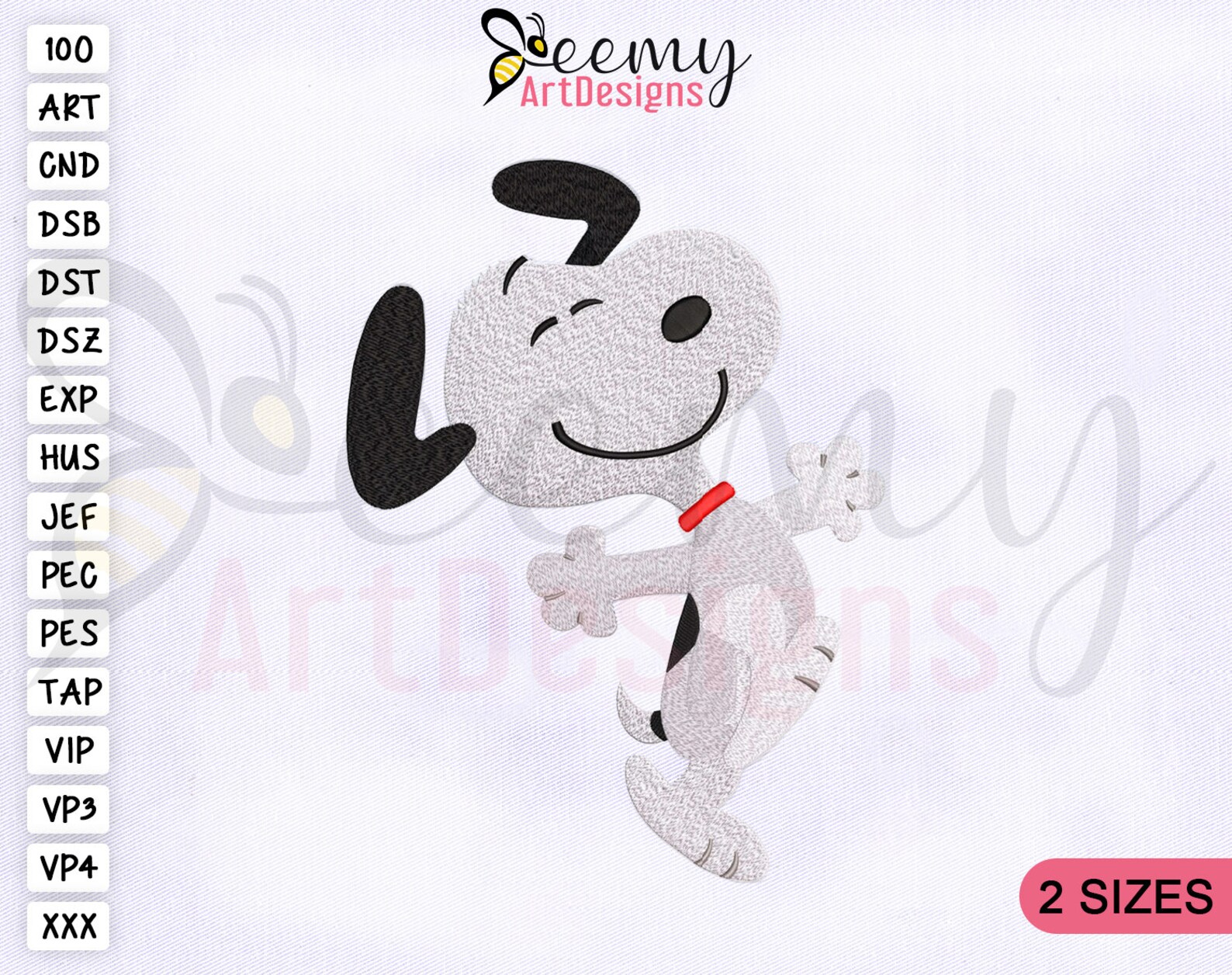 Happy Snoopy Machine Embroidery Design 4x4 & 5x7 Hoop Snoopy - Etsy 日本