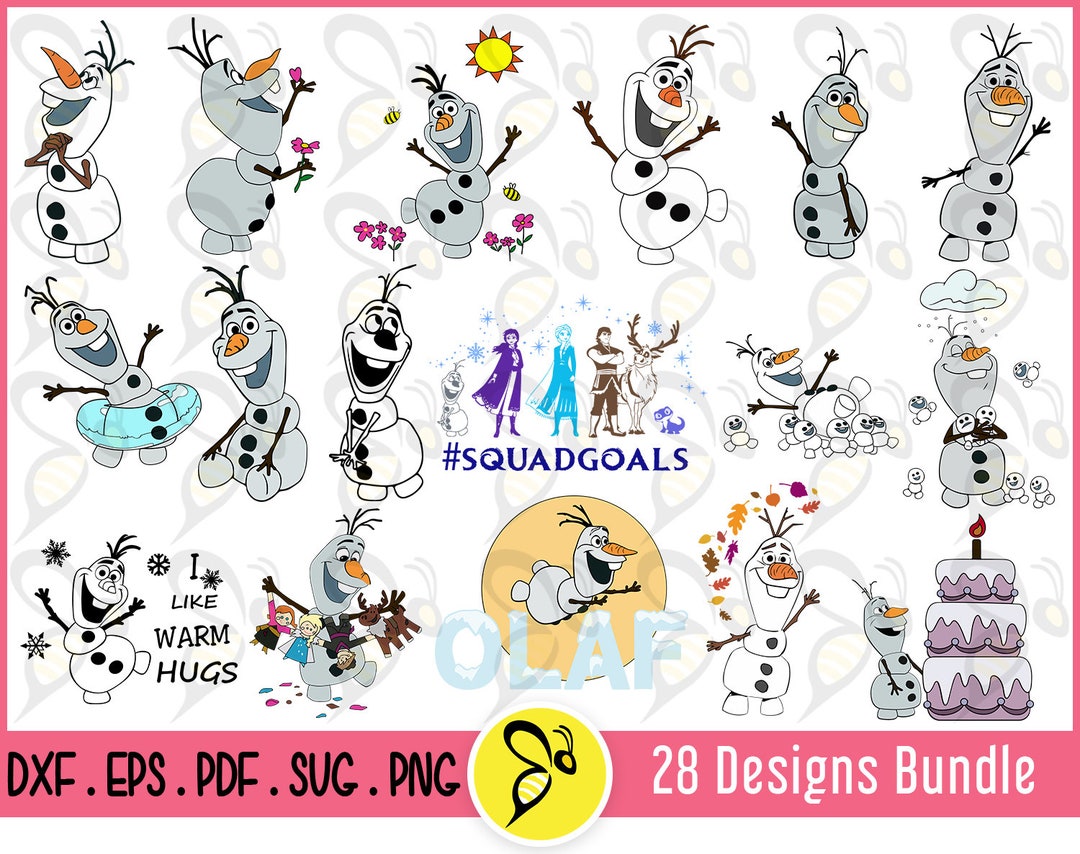 Frozen Olaf SVG Vector Art Designs Bundle, Frozen Squad Goals, Frozen ...