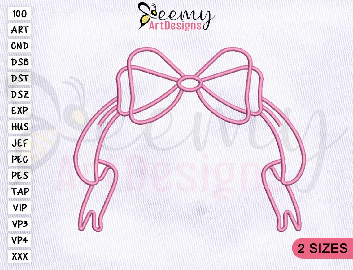 Applique Bow Machine Embroidery Design | 4x4 & 5x7 Hoop Embroidery ...