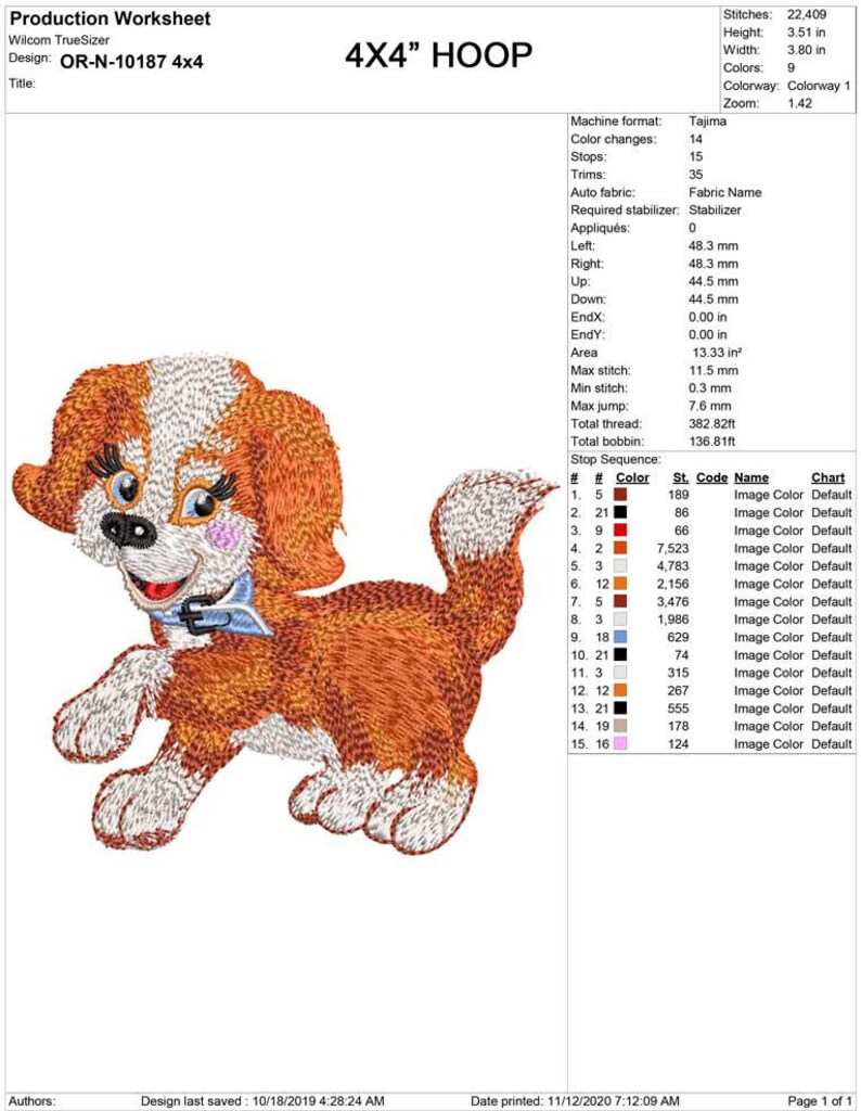 Joyful Puppy Dog Machine Embroidery Design | 4x4 & 5x7 Hoop Embroidery ...
