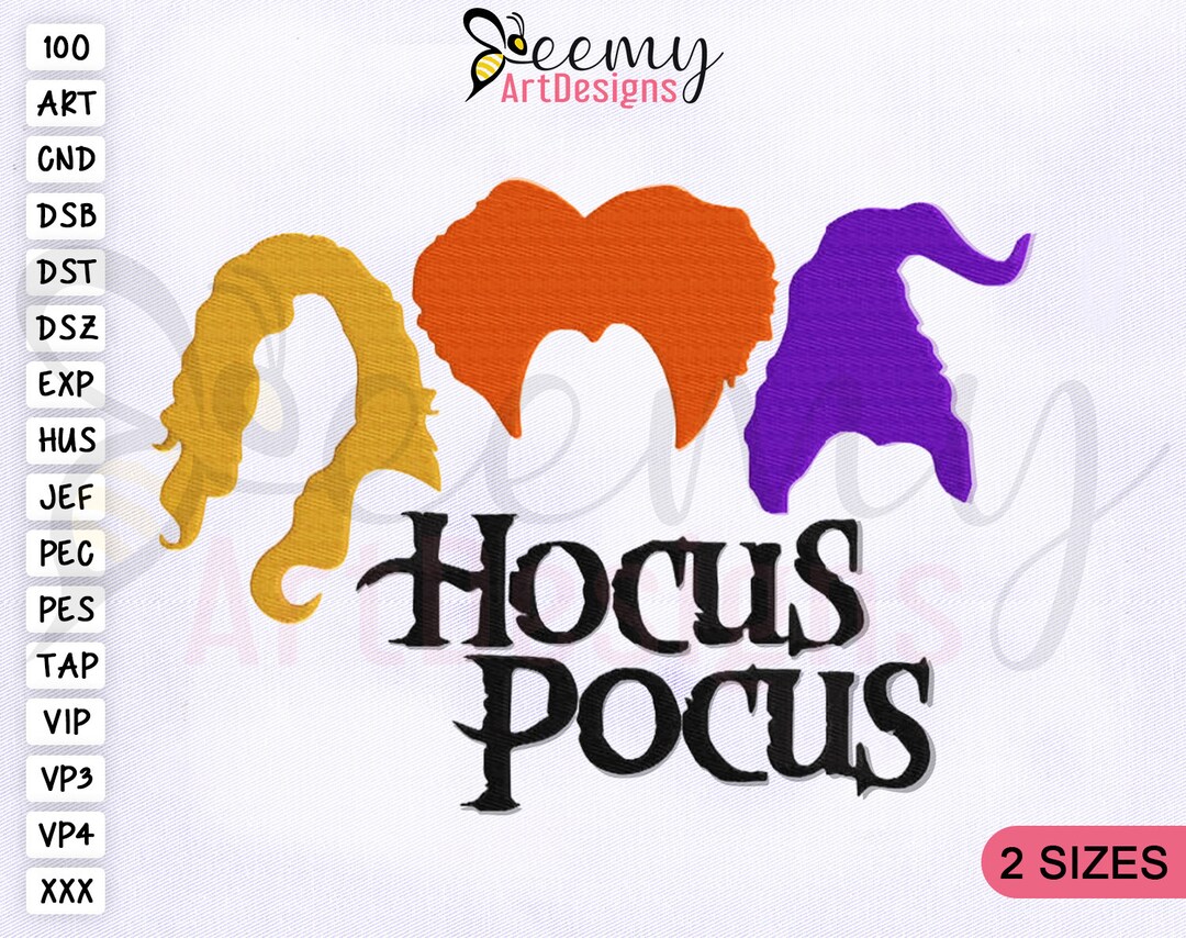 Hocus Pocus Hair Embroidery Design, 4x4 and 5x7 Hoop, Hocus Pocus ...