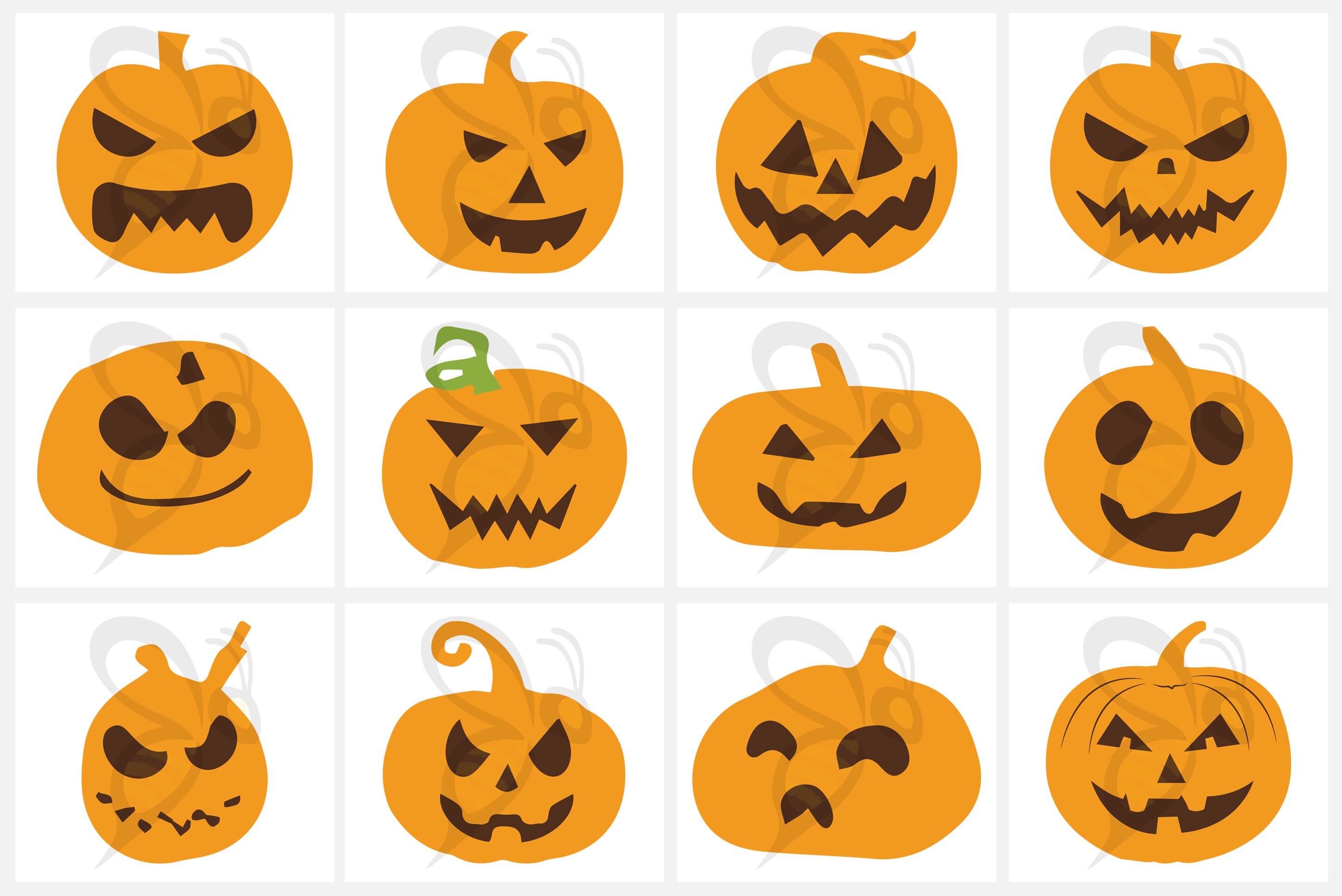 Halloween Pumpkin Svg Cut File Bundle Halloween | Etsy