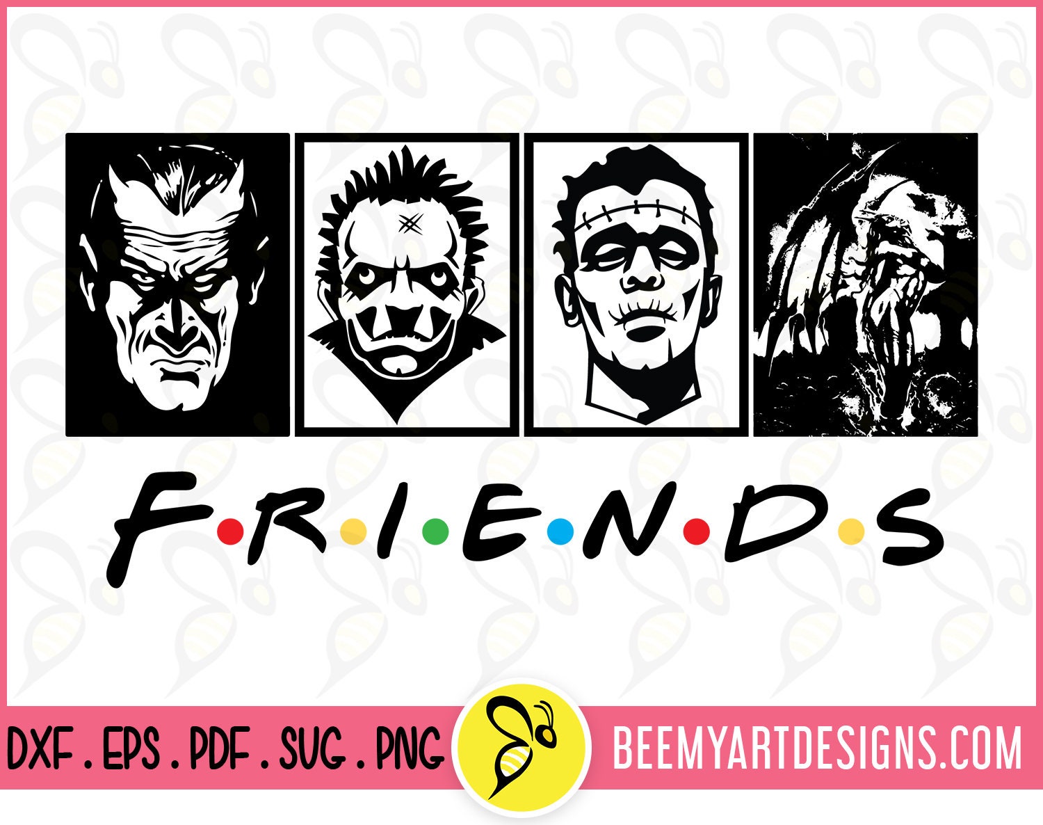 Horror Friends Serial Killers Svg File, Halloween Friends Svg Dxf Cut ...